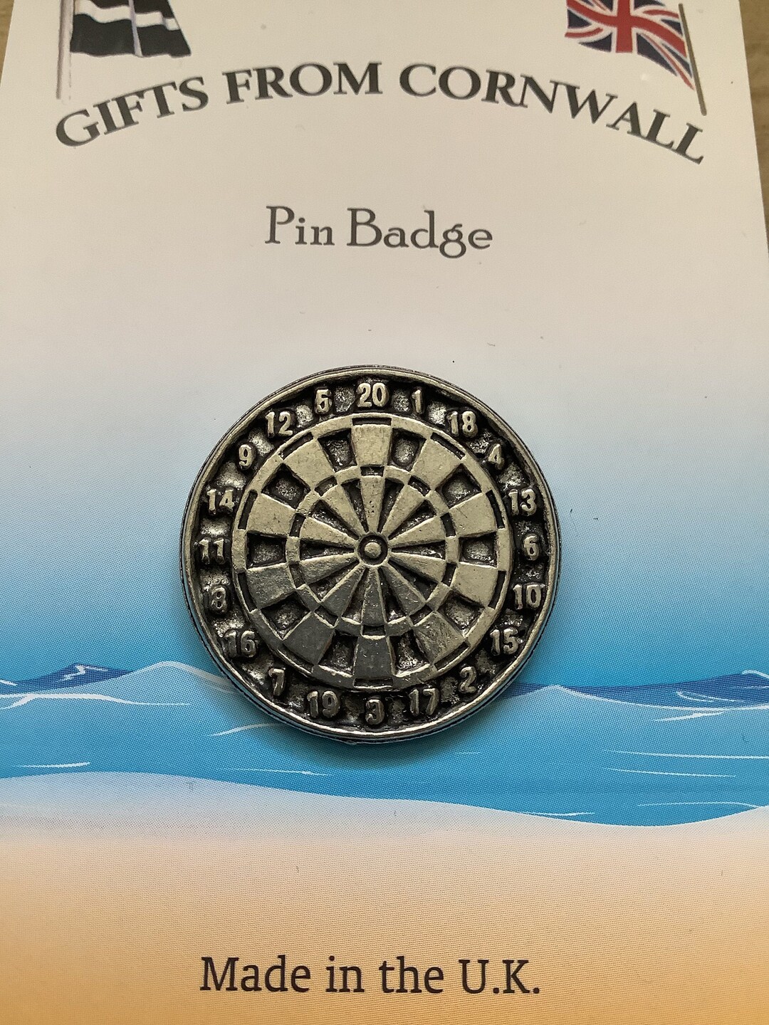 Large Dartboard Silver Pewter Pin Badge - Etsy