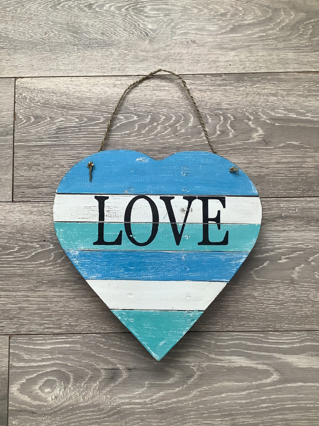 Love Heart Rustic Wooden Wall Hanging Sign / Plaque - Etsy UK