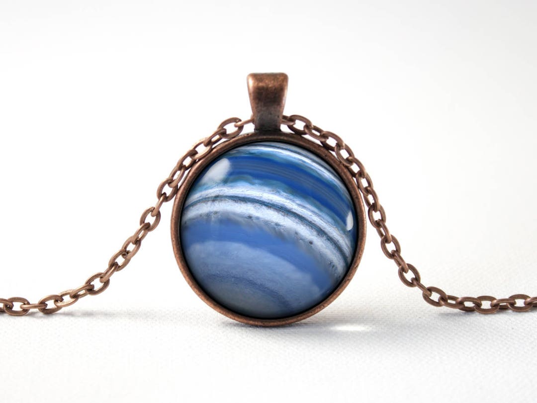 Neptune Necklace Planets Neptune Jewelry Space Jewellery Galaxy ...