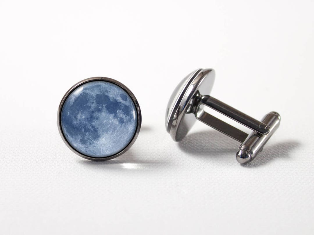 Cuff Links Moon Outer Space Moon Accessories Full Moon Gift Wedding ...
