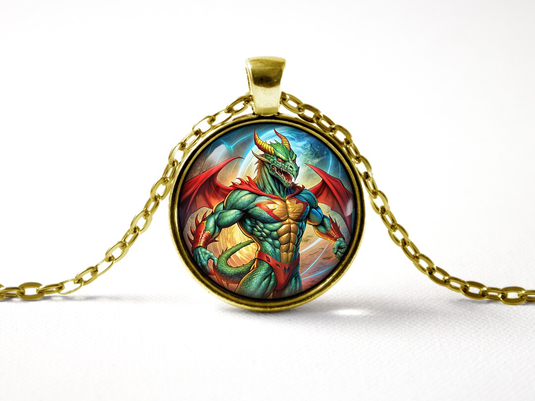 Dragon Necklace Superhero Dragon Jewelry Fantasy Pendant Boyfriend Gift ...