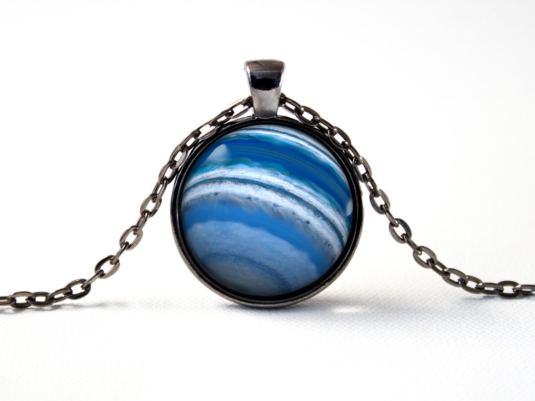 Neptune Necklace Planets Neptune Jewelry Space Jewellery Galaxy ...