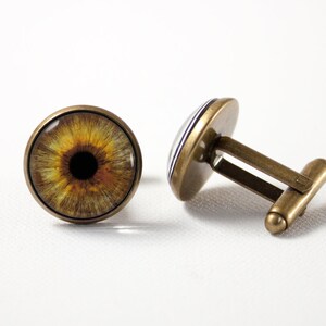 Hazel Human Eyes Cufflinks Brown Eye Cuff Links Eyeball Eye Jewelry ...