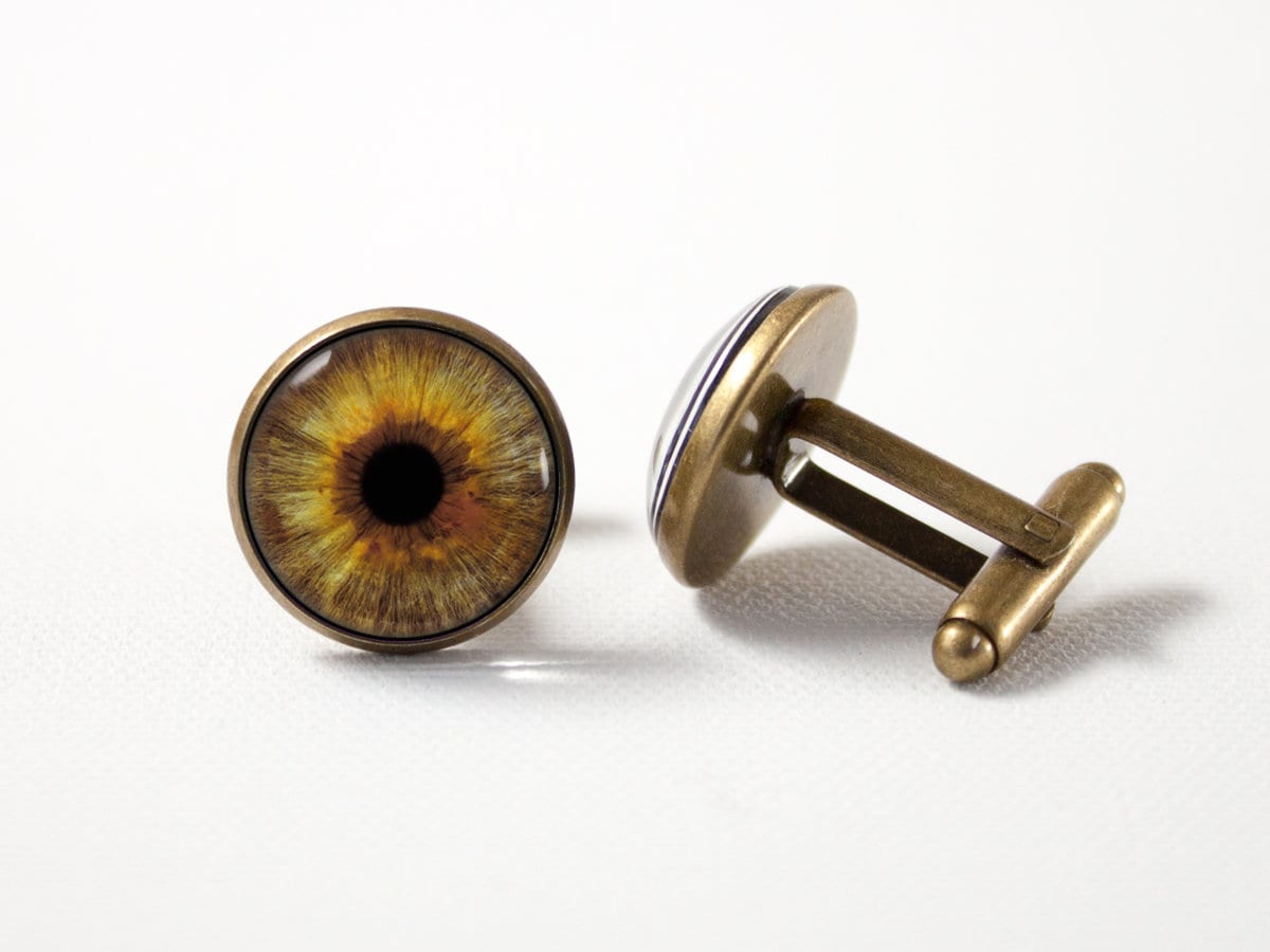 Hazel Human Eyes Cufflinks Brown Eye Cuff Links Eyeball Eye Jewelry ...