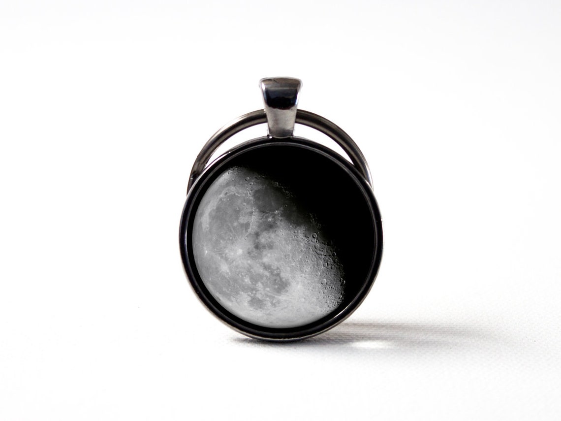 Waning Gibbous Moon Necklaces Moon Phase Luna Gift Gray Moon Luna ...