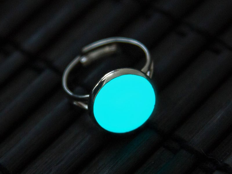 Glow in the Dark Ring Glowing Ring Aqua Glowing Ring - Etsy