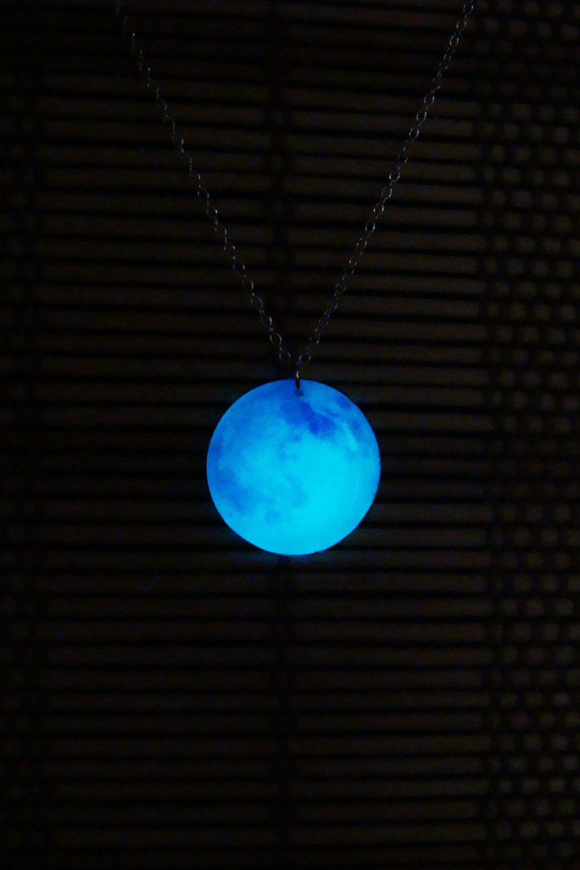 Glowing Necklace Blue Moon - Glow Moon - Girlfriend Gift - Glow in the ...