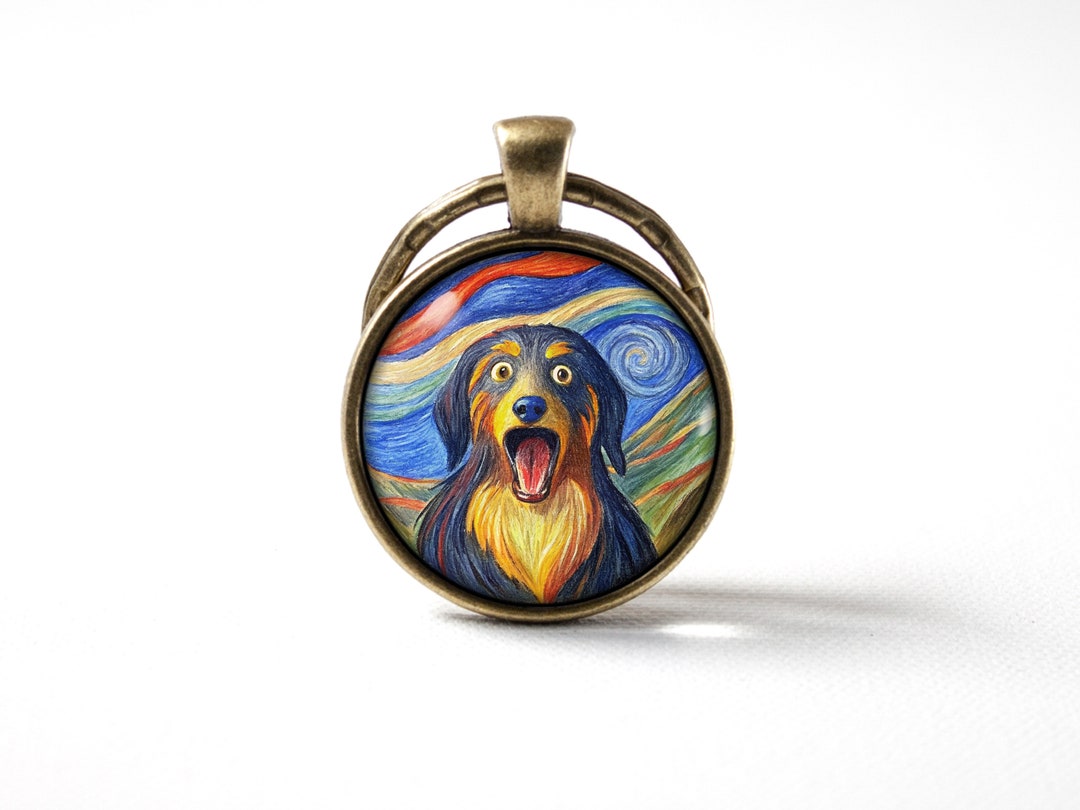 The Scream Dog Key Chain Edvard Munch Inspired Funny Gift Art Lover ...