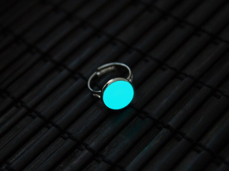 Glow in the Dark Ring Glowing Ring Aqua Glowing Ring - Etsy