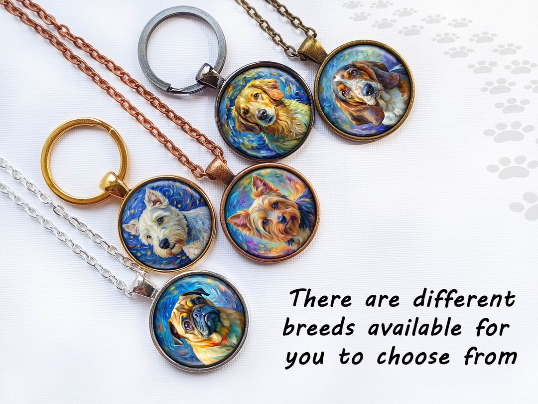 Dog Key Chain Pet Key Ring Breeds Personalized Jewelry Dog Collar Charm ...