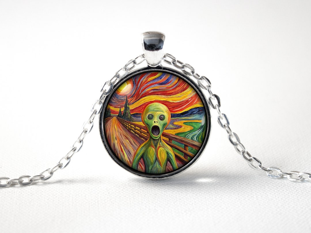 Alien Edvard Munch the Scream Necklace Alien Jewelry Alien Pendant ...