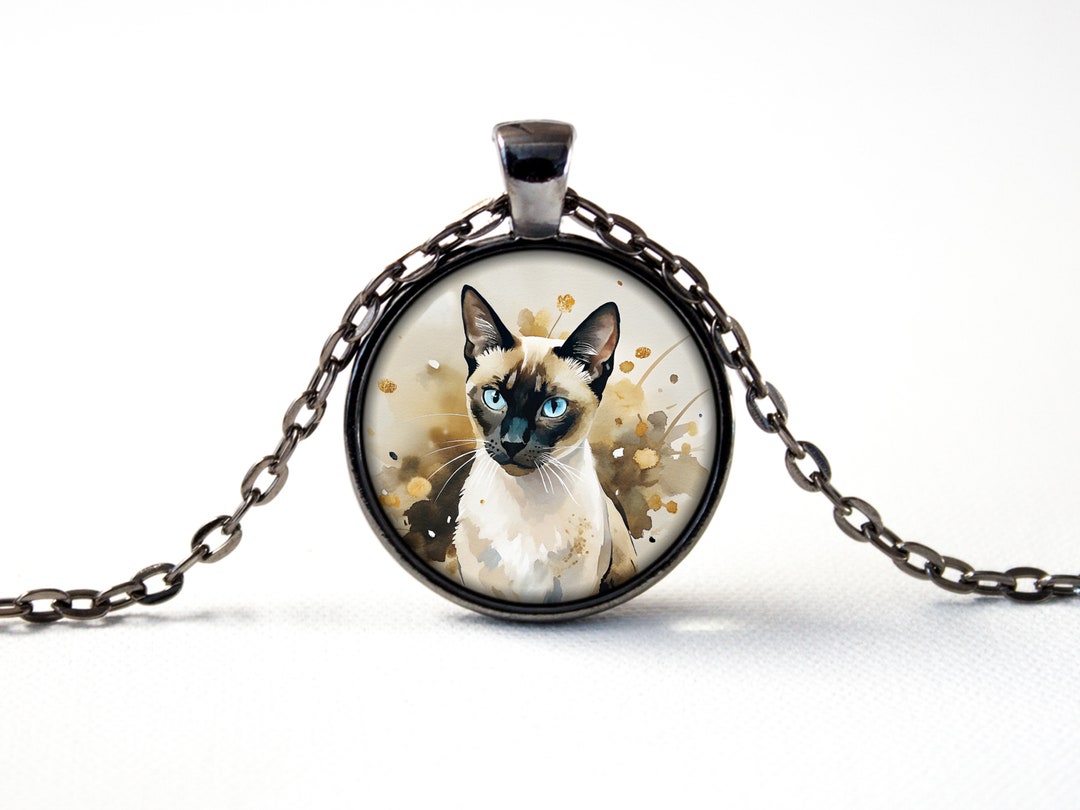 Siamese Cat Necklace Siamese Keychain Pets Cat Pendant Siamese Cat ...