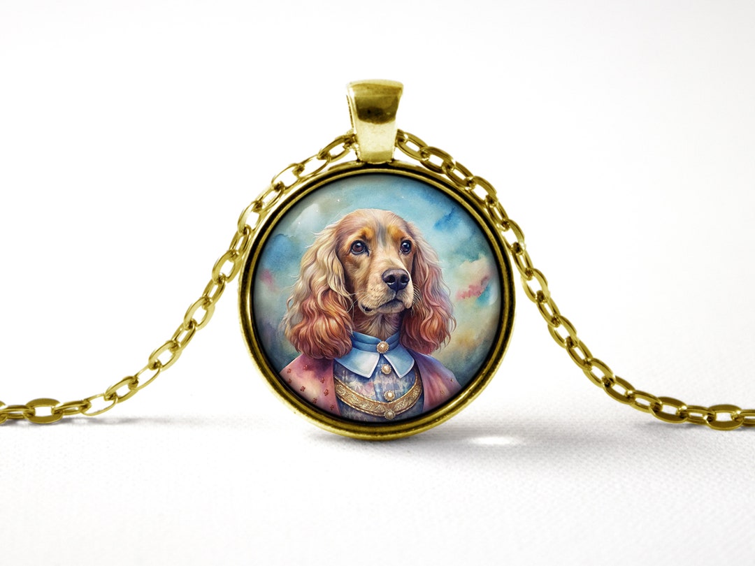 Cocker Spaniel Necklace Cocker Spaniel Watercolor Style Pets Dog ...