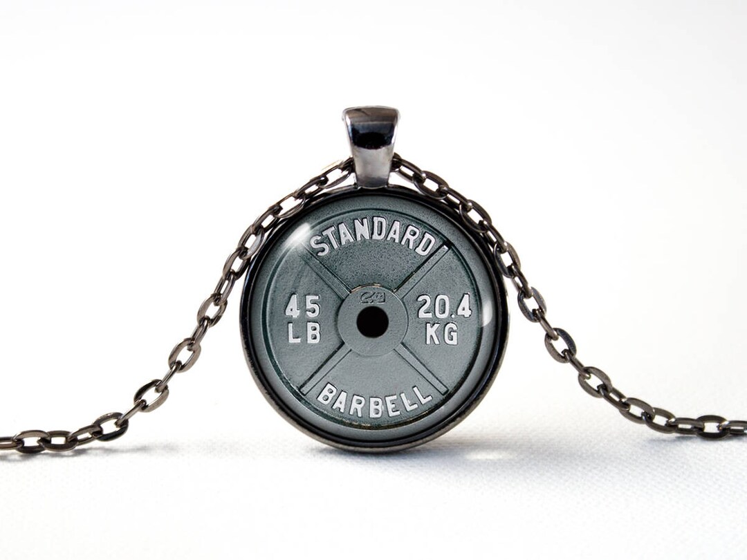 Weightlifting Jewelry Gym Gift Barbell Necklace Body Builder Necklace ...