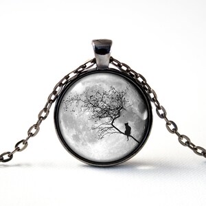 Cat and Moon Keychain Girlfriend Gift Keyring Cat Jewelry Moon Key ...