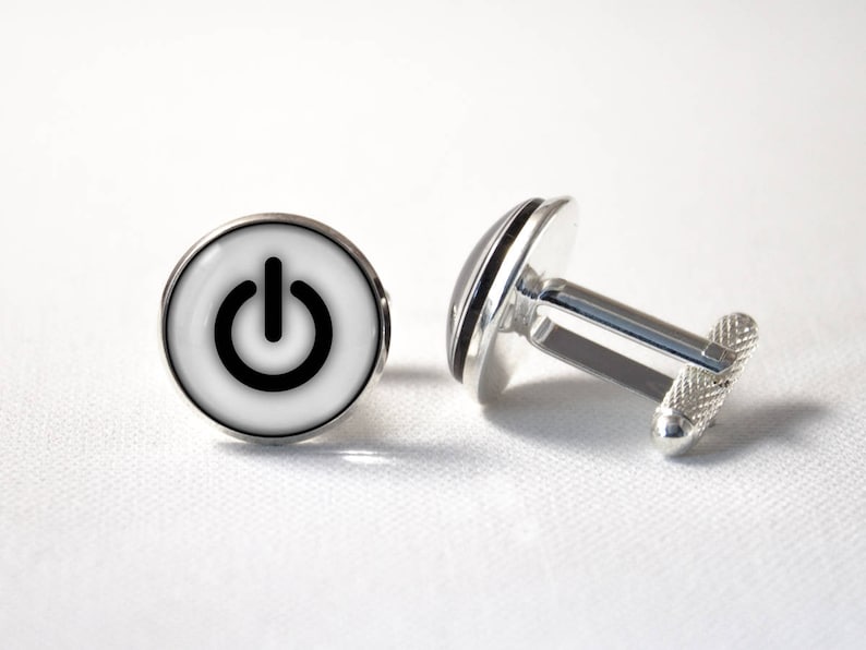 Power Button Cuff Links Geek Gift Nerd Cufflinks Computer Gamer ...