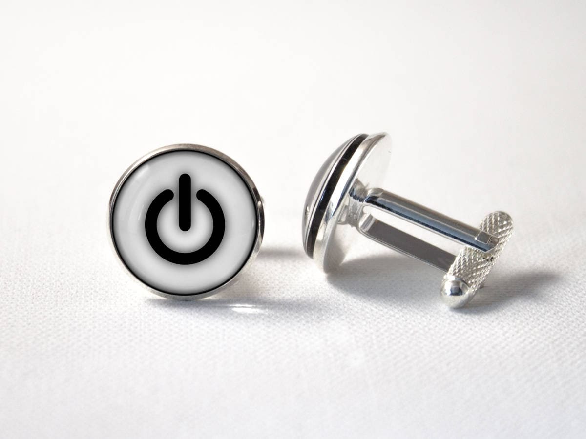 Power Button Cuff Links Geek Gift Nerd Cufflinks Computer Gamer ...