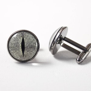Cat Eye Cuff Links Gray Eye Men Gift Eye Cufflinks Dino Eye Fantasy ...