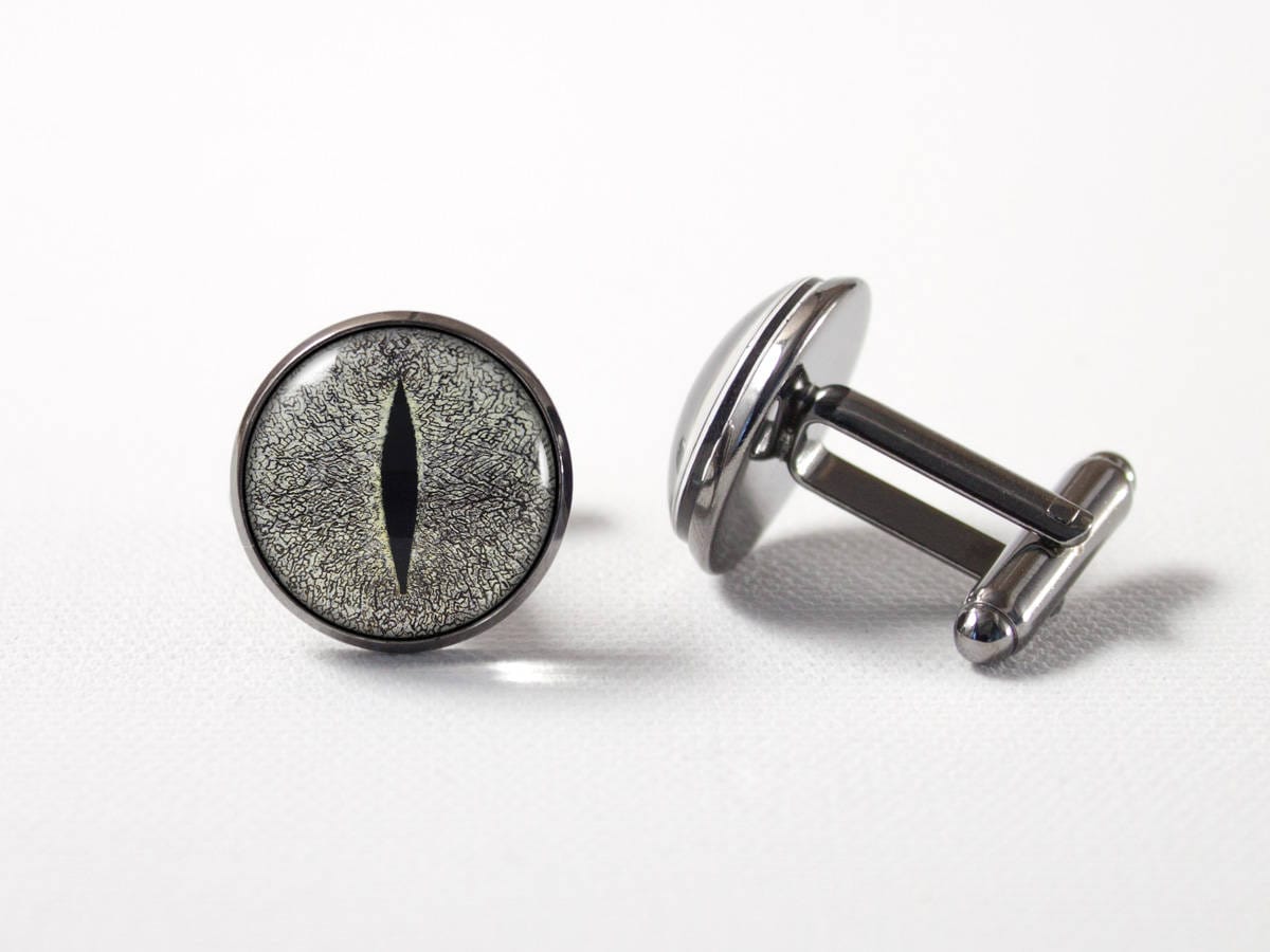 Cat eye Cuff links Gray eye Men gift Eye cufflinks Dino eye | Etsy