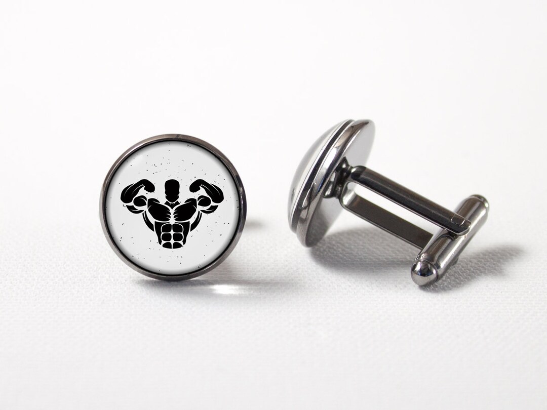 Bodybuilding Gifts Cuff Links Fitness Jewelry Personal Trainer Gift ...