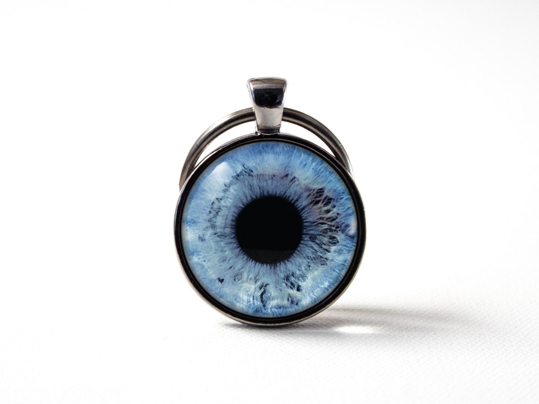 Keychain With Blue Eye Human Eye Key Ring Birthday Gift Dark Blue Gifts ...