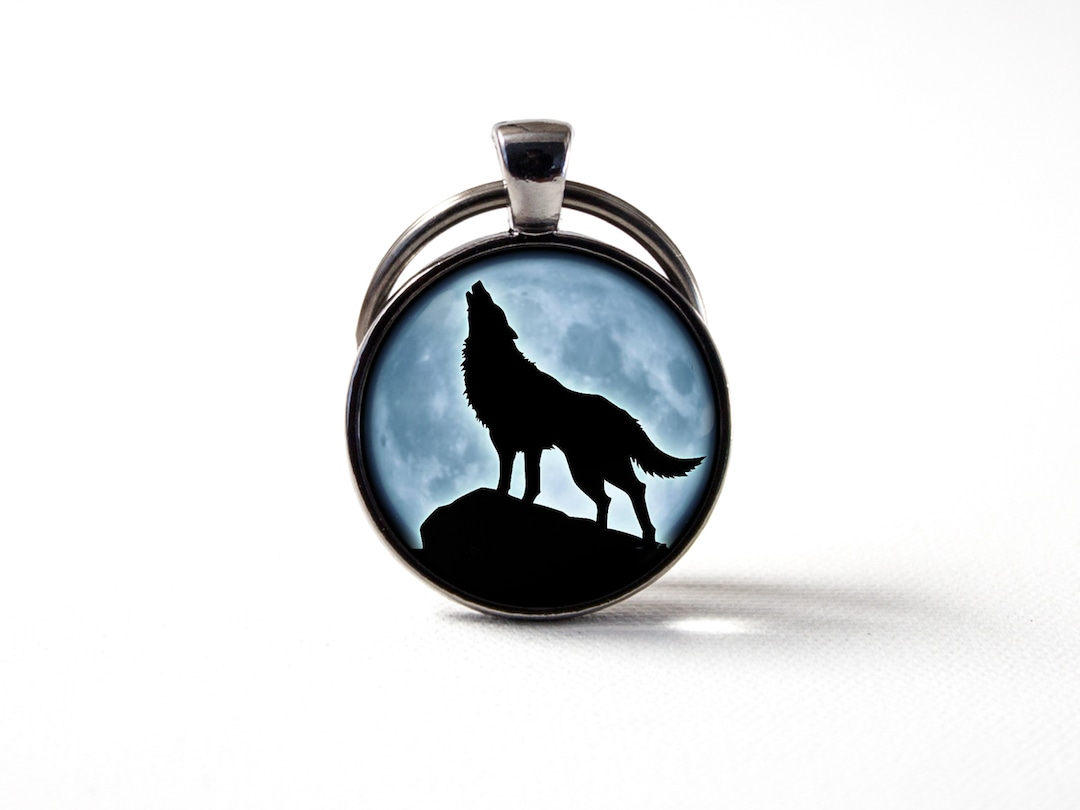 Howling Wolf Key Chain Wolf Key Ring Spirit Gift Wolf Lover Gift ...