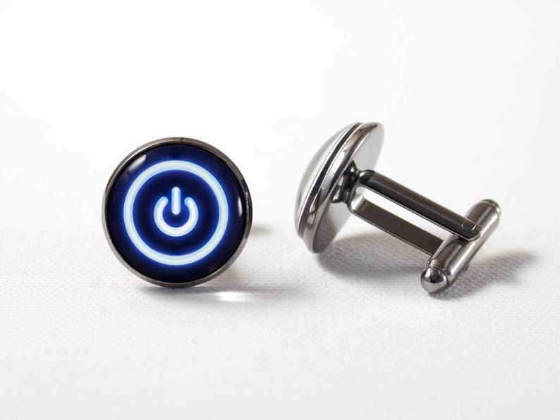 Cuff Links Computer Geek Gift Nerd Cufflinks Power Button Gamer ...