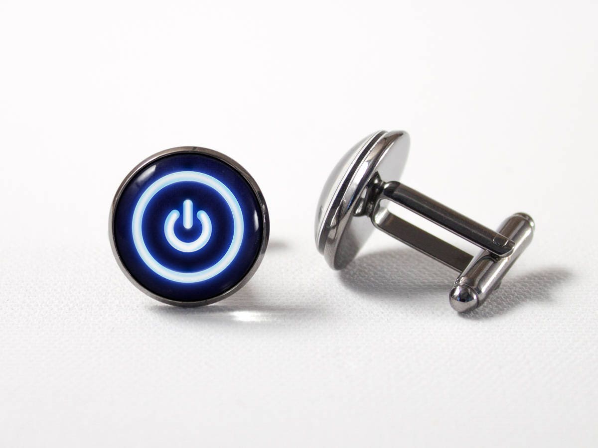 Cuff Links Computer Geek Gift Nerd Cufflinks Power Button Gamer ...