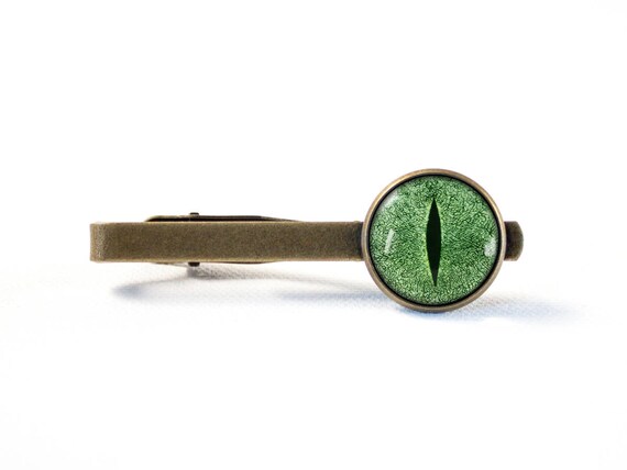 Crocodile Eye Tie Clip Reptile Tie Bar Green Eye Jewelry | Etsy