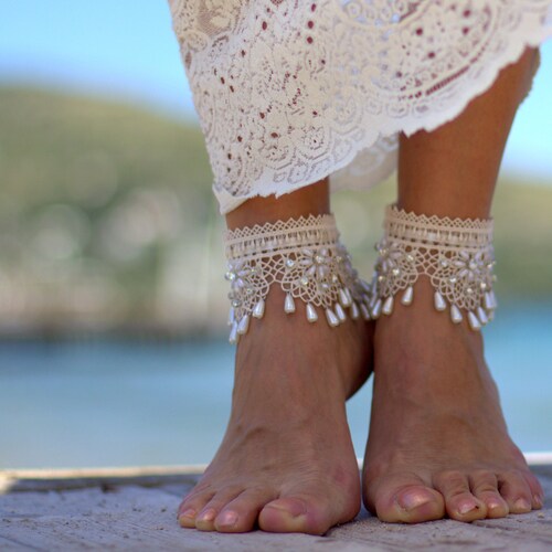 Boho Barefoot Sandal&fairy Shine Beach Wedding Barefoot | Etsy