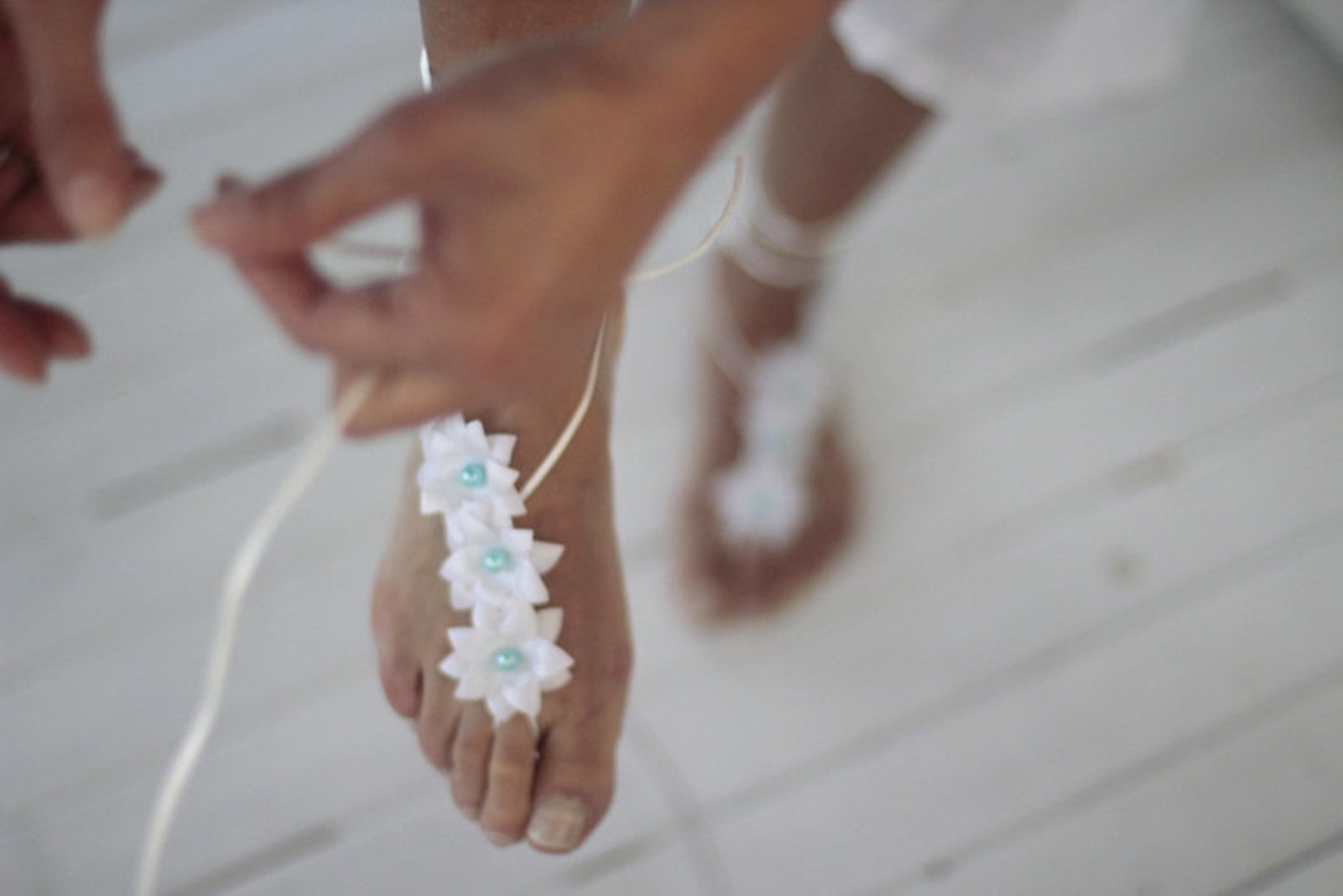 Star Flowers Beach Wedding Barefoot Sandals Bangle Wedding | Etsy