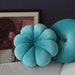Turquoise Velvet Round & Flower Pillow - Etsy
