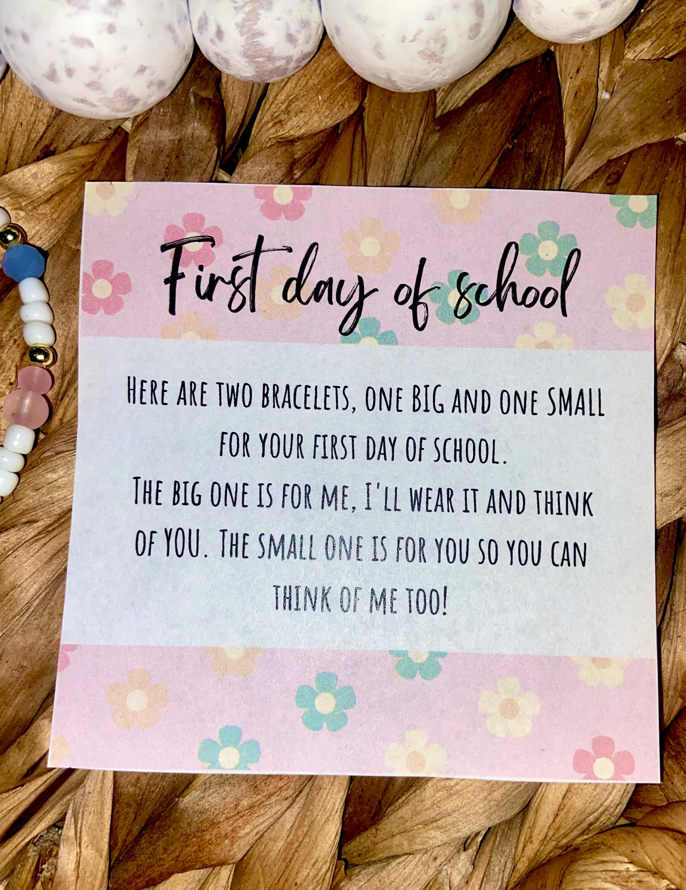 Mama and Mini Back to School Bracelets / Custom Elementary School Gift ...