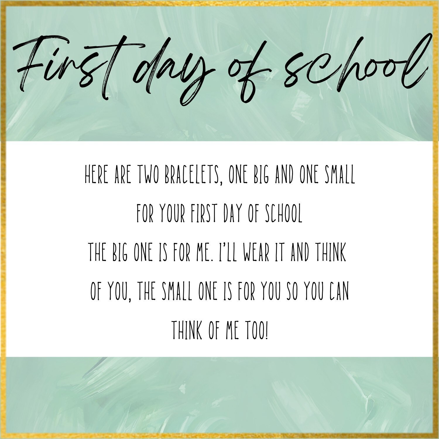 Mama and Mini Back to School Bracelets / Custom Elementary School Gift ...