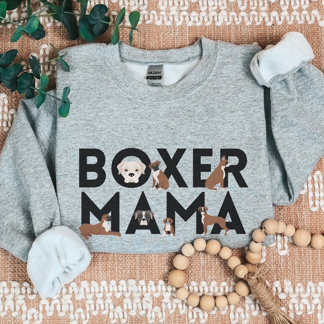 Boxer Mama Sweatshirt, Boxer Dog Mom Gift, Fall Crewneck Pullover ...