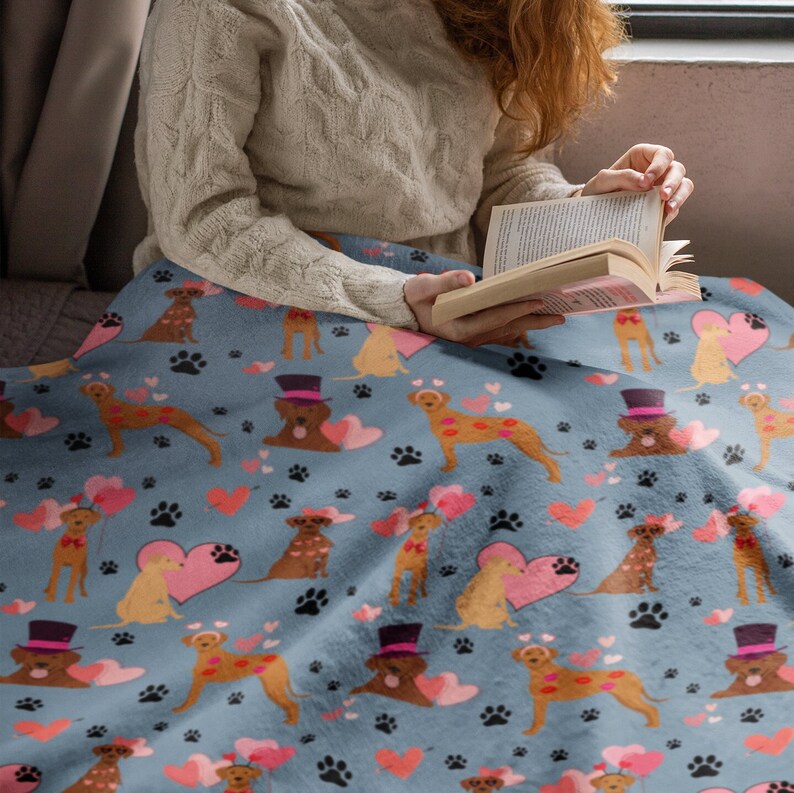 Rhodesian Ridgeback Valentines Day Blanket, Velveteen Plush, Couch ...