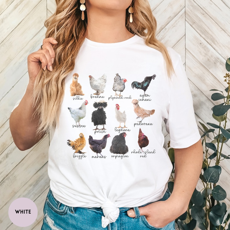 Chicken Breed Shirt, Chicken Lover Gift, Silkie Chicken Tshirt, Gift ...