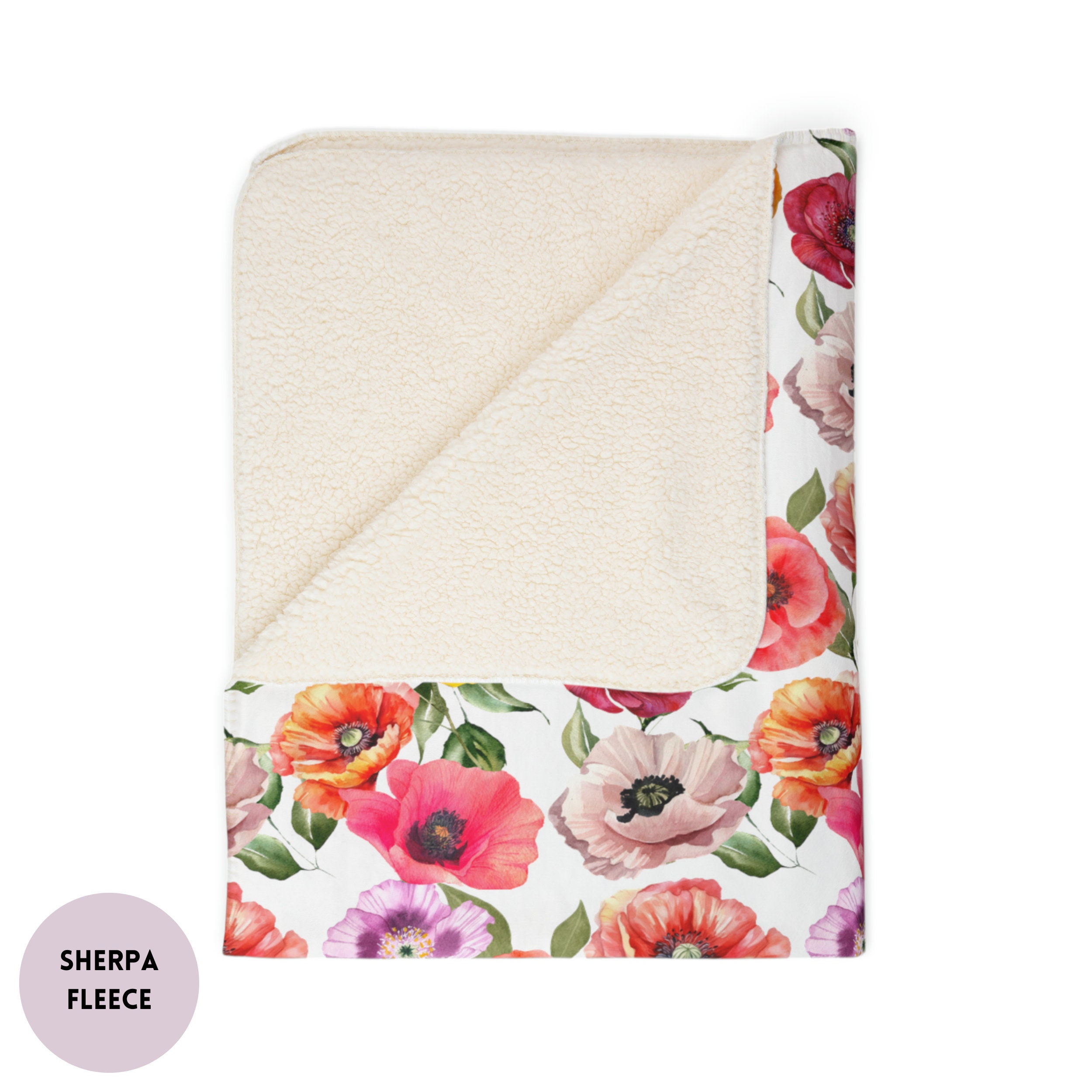 Spring Poppy Blanket, Floral Wildflower Throw, Easter Home Decor ...