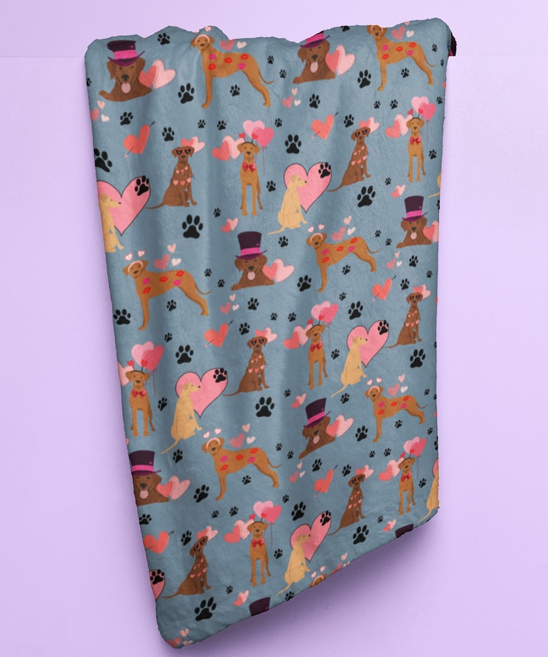 Rhodesian Ridgeback Valentines Day Blanket, Velveteen Plush, Couch ...