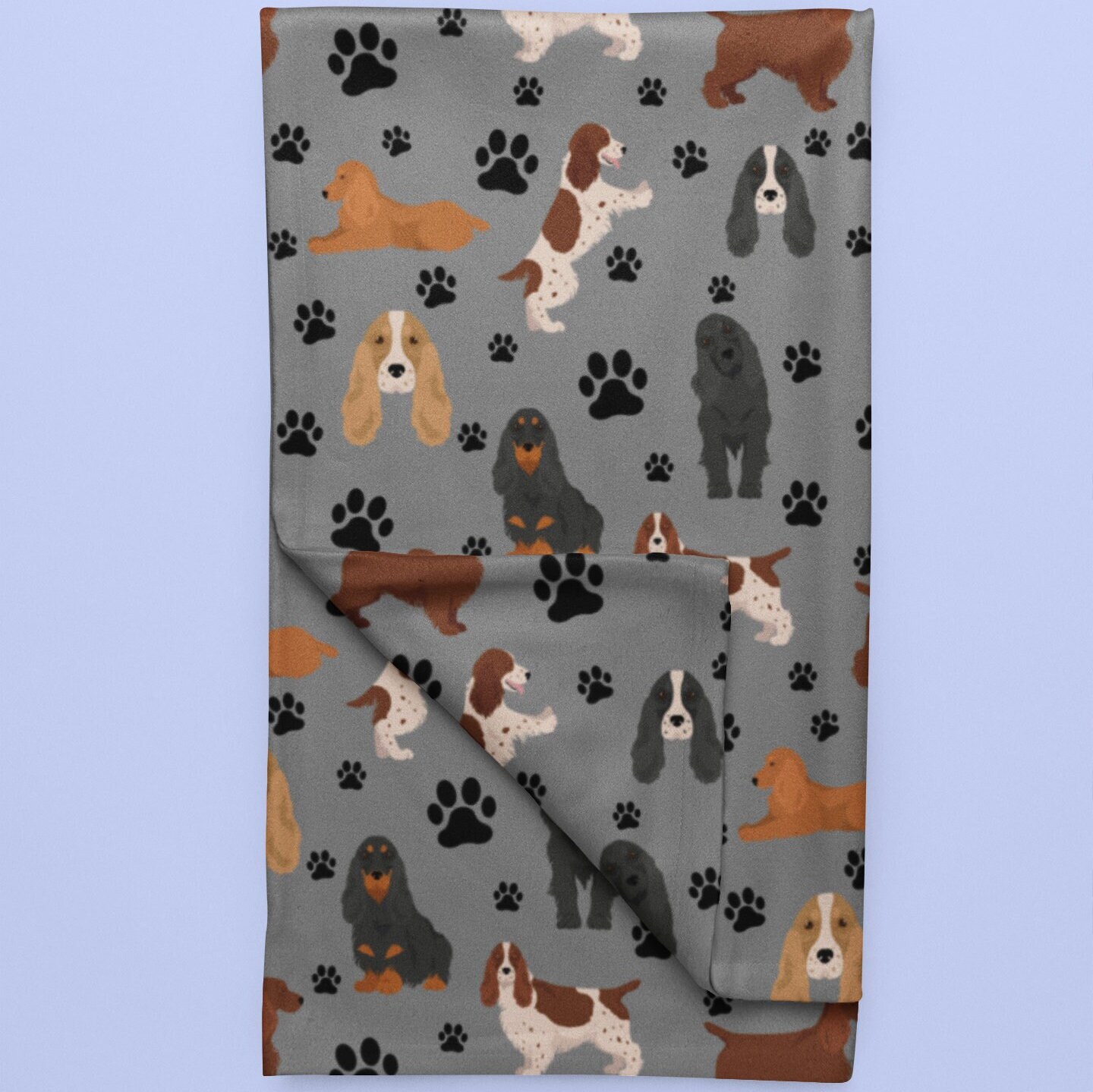 English Cocker Spaniel Blanket, Dog Mom Gift, Velveteen Plush, Sherpa ...