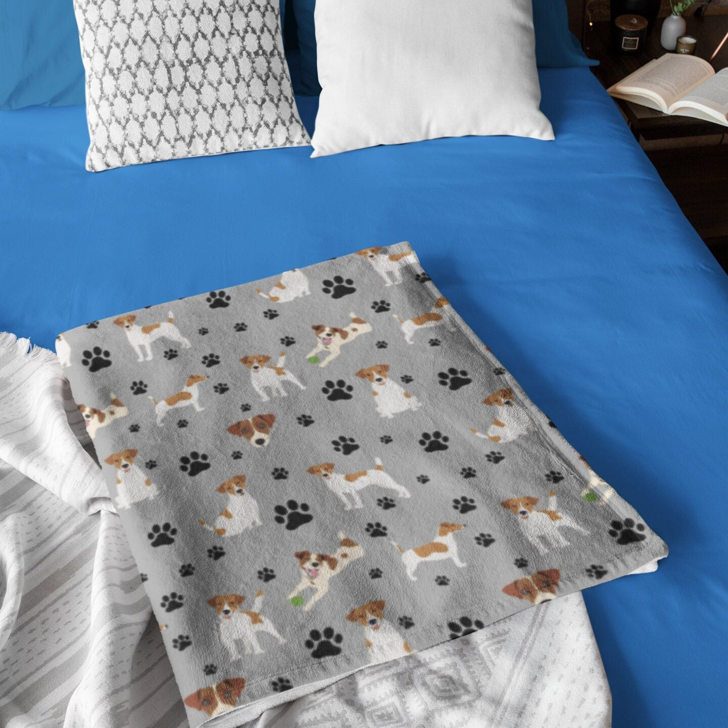 Jack Russell Blanket, Dog Mom Gift, Velveteen Plush, Sherpa Fleece, Pet ...