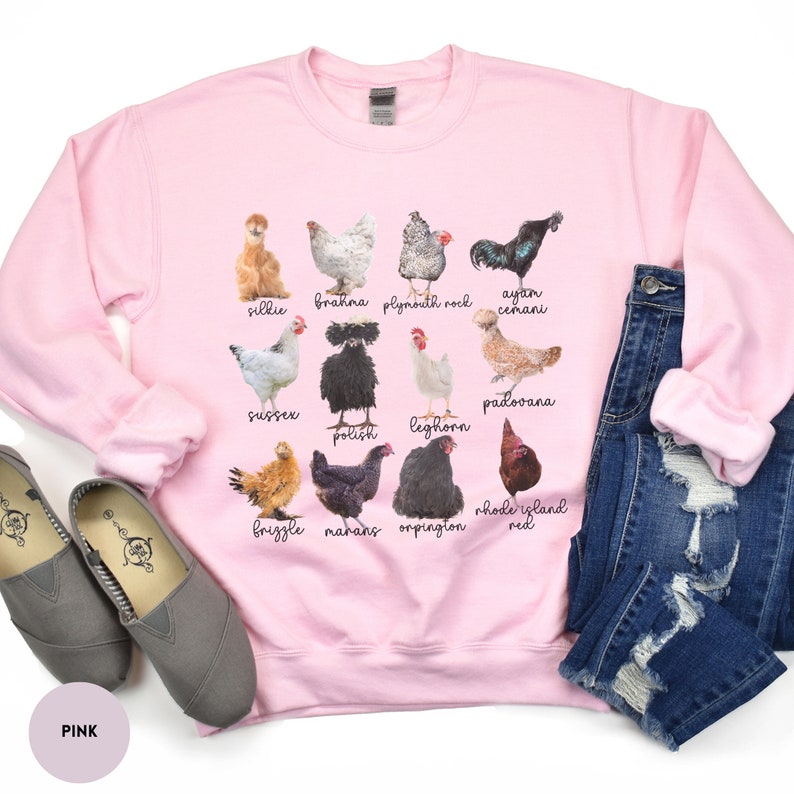 Chicken Breed Sweatshirt, Silkie Chicken, Pullover Crewneck Sweater ...