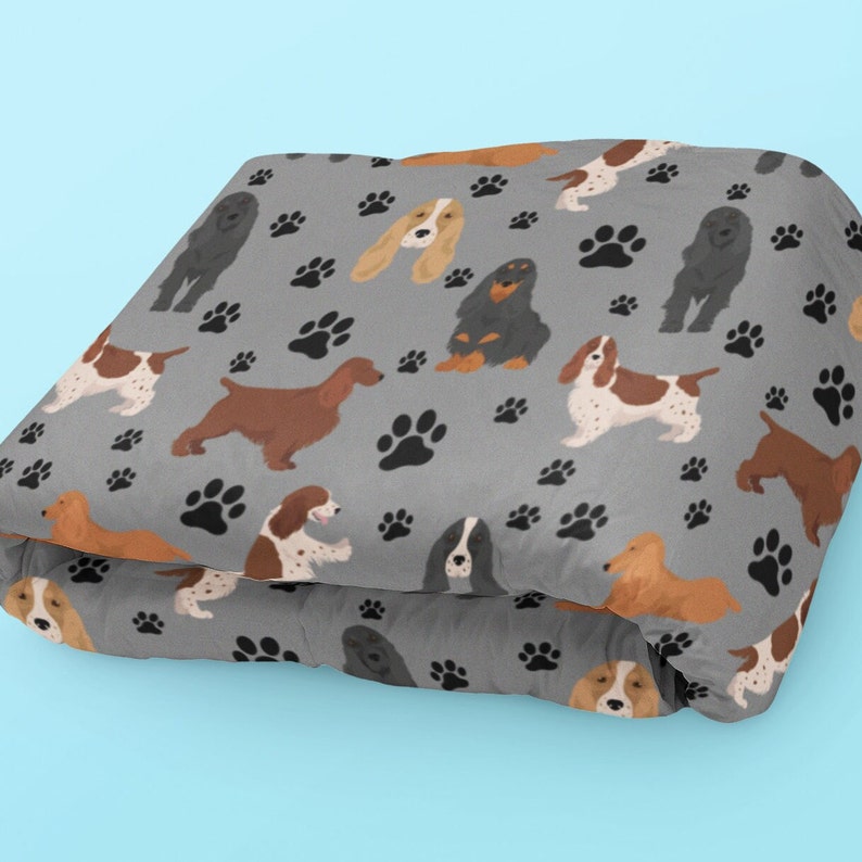 English Cocker Spaniel Blanket, Dog Mom Gift, Velveteen Plush, Sherpa ...