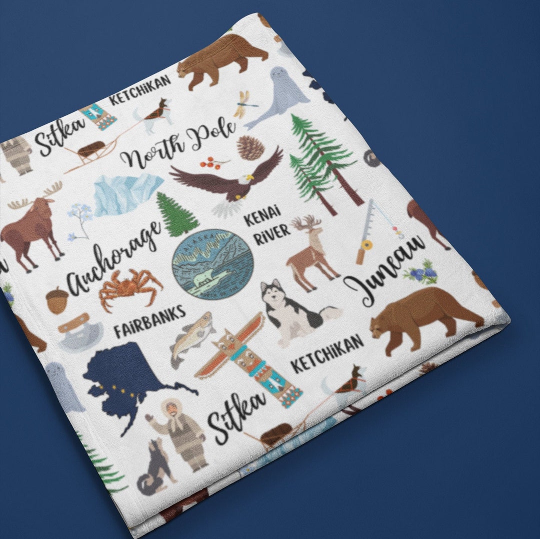 Alaska Throw Blanket, Velveteen Plush, Sherpa Fleece, Home Decor ...
