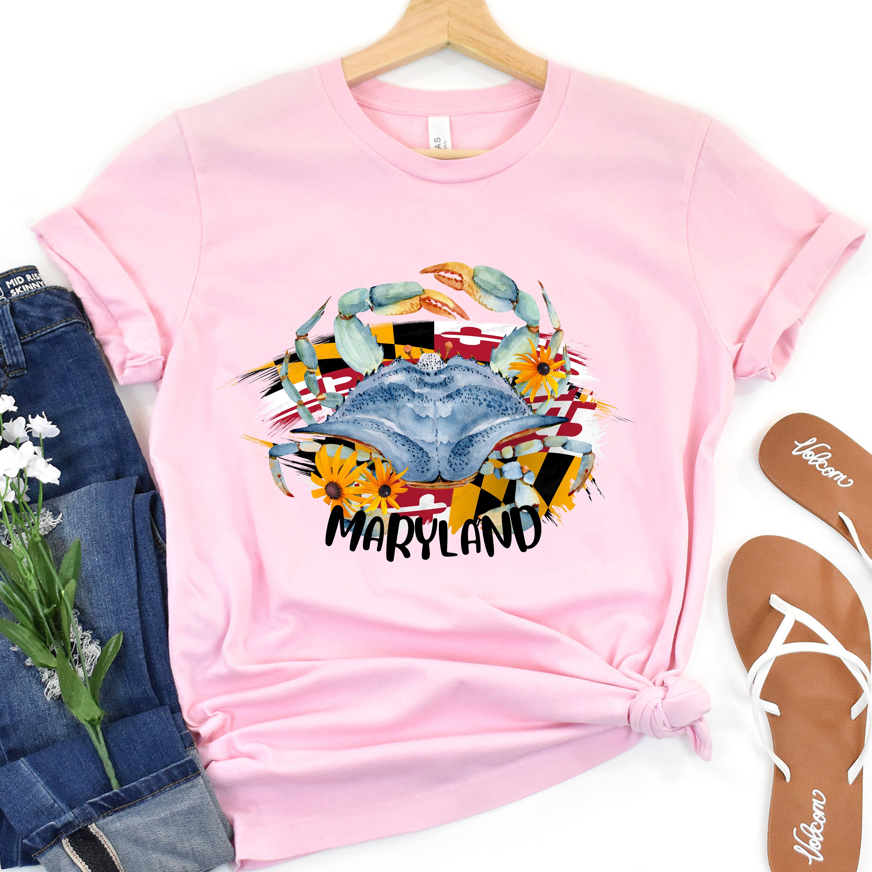 Maryland State Flag Blue Crab Shirt, Baltimore Maryland Gift, Ocean ...