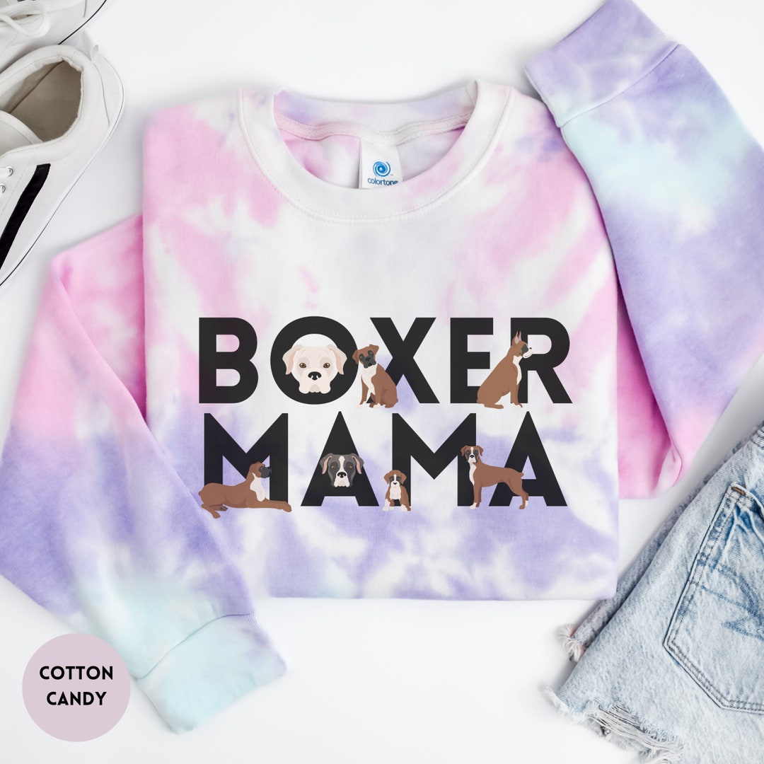 Boxer Mama Tie-dye Sweatshirt, Boxer Dog Mom Gift, Dog Mama Shirt ...