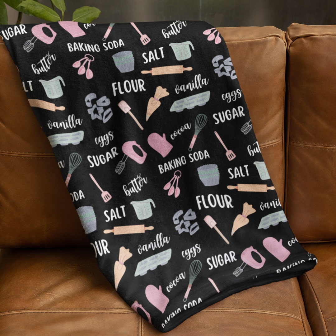 Baking Throw Blanket, Gift for Baker Pastry Chef, Velveteen Plush ...