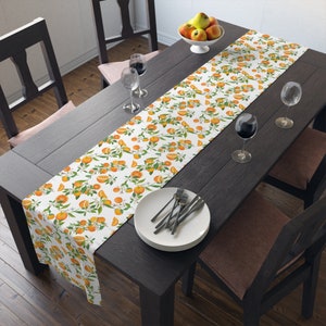 Orange Citrus Table Runner, Spring Summer Table Runner, Kitchen Dining ...