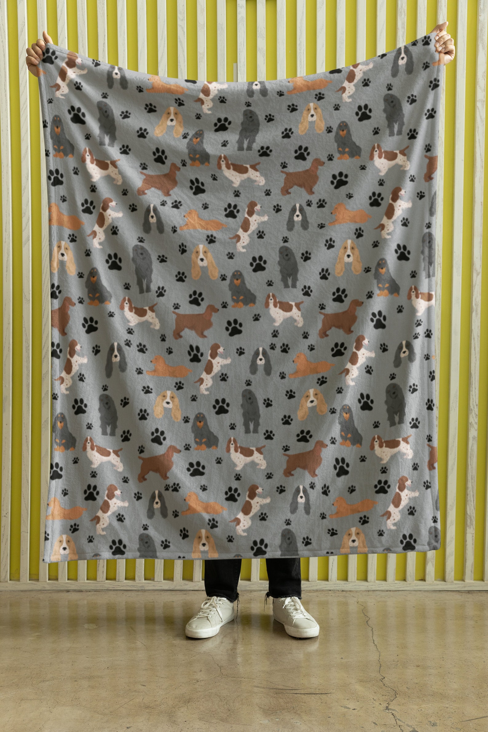 English Cocker Spaniel Blanket, Dog Mom Gift, Velveteen Plush, Sherpa ...
