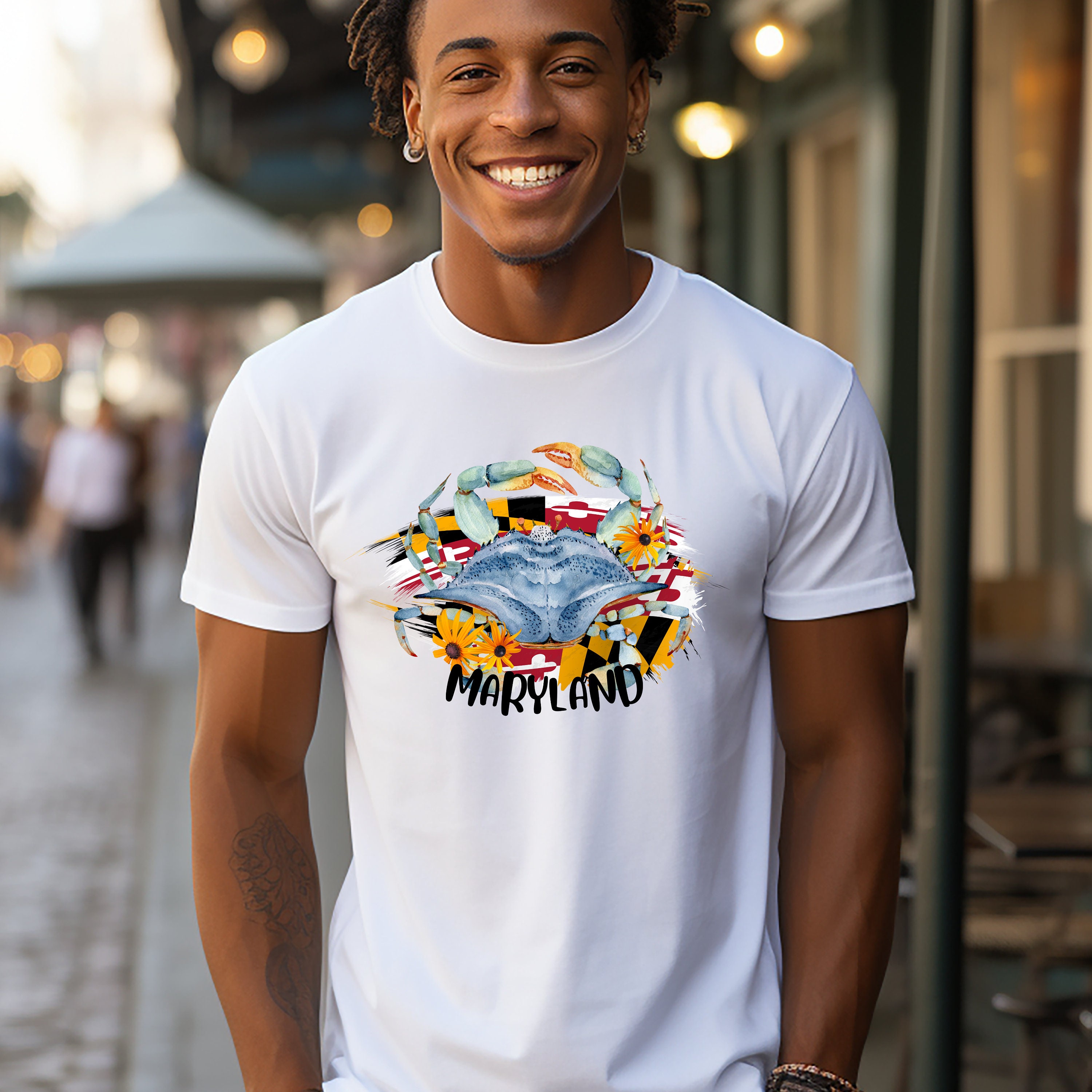 Maryland State Flag Blue Crab Shirt, Baltimore Maryland Gift, Ocean ...